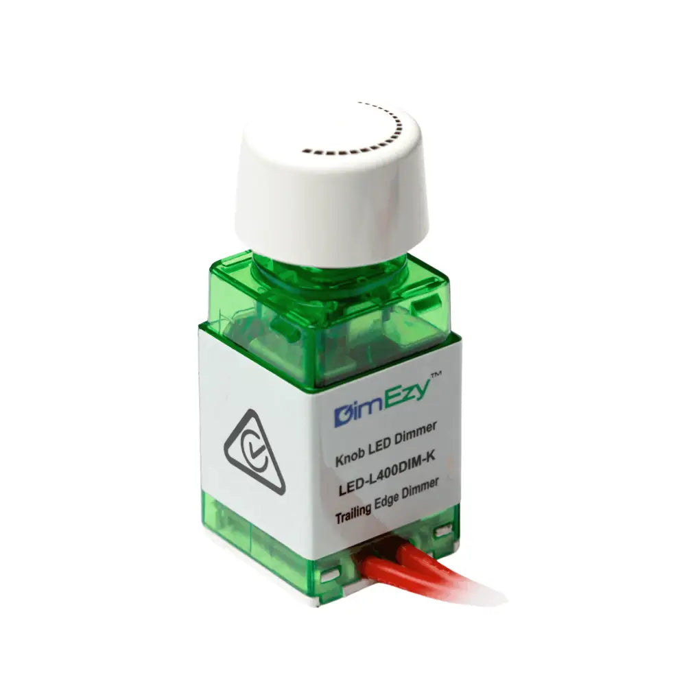 400VA Trailing Edge LED Rotary Dimmer | White Green