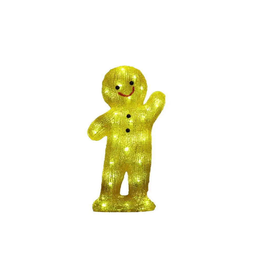 Acrylic LED Gingerbread Man - H40cm Green Earth
